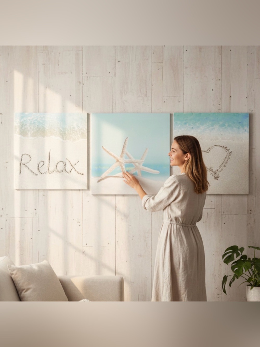 Wall Decor | Not To Scale Beach Canvas Wall Art Set 12x 12 | Poshmark